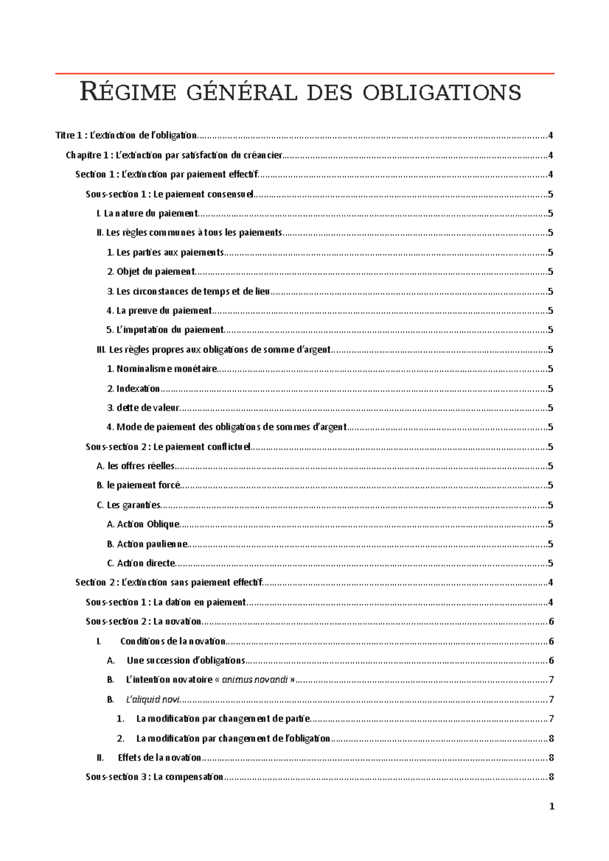 Régime général des obligations - RÉGIME GÉNÉRAL DES OBLIGATIONS Titre 1 ...
