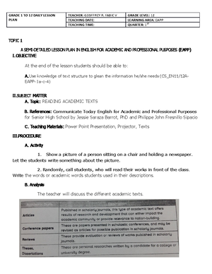 DLL figures of speech - Lesson PLan - PLAN TEACHING DATE: LEARNING AREA ...