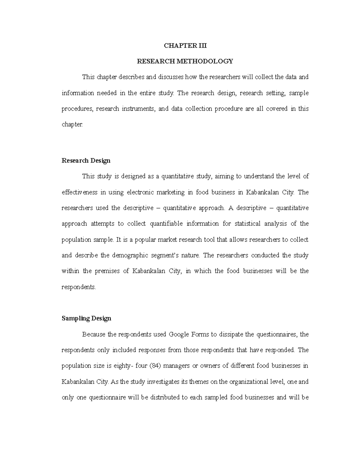 Chapter-3-Methodology - CHAPTER III RESEARCH METHODOLOGY This chapter ...