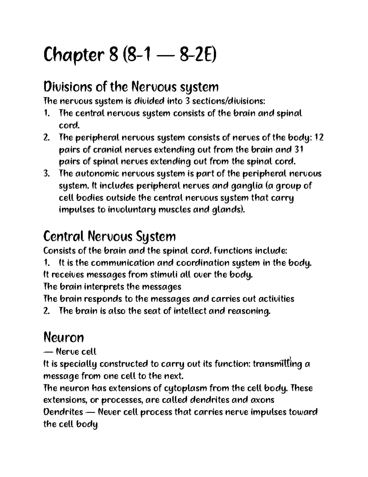 8-1 - 8-2E - Notes for chapter 8-1 through 8-2E - Chapter 8 (8-1 — 8-2E ...