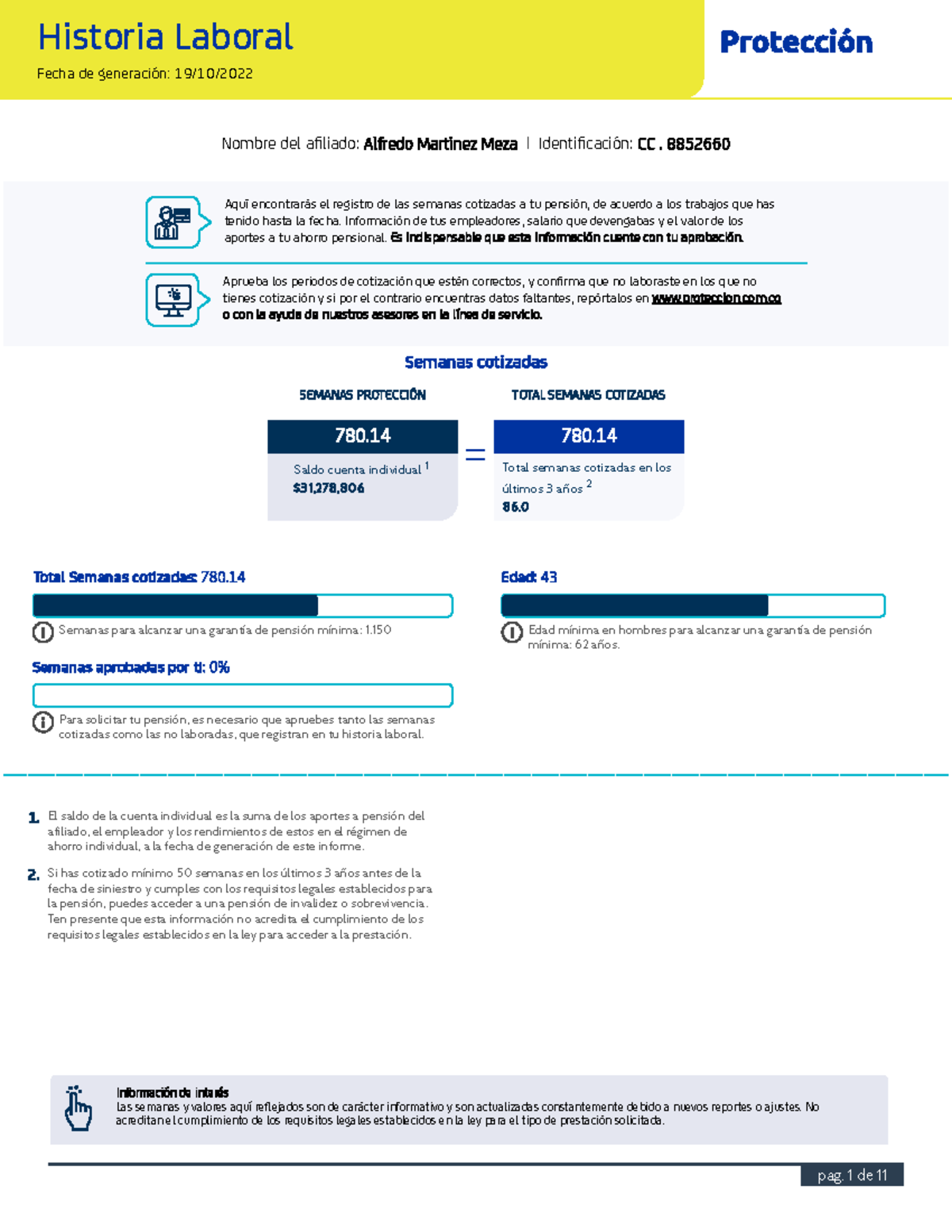 Historialaboral - Historia Laboral de un empleado. - Nombre del aûliado ...