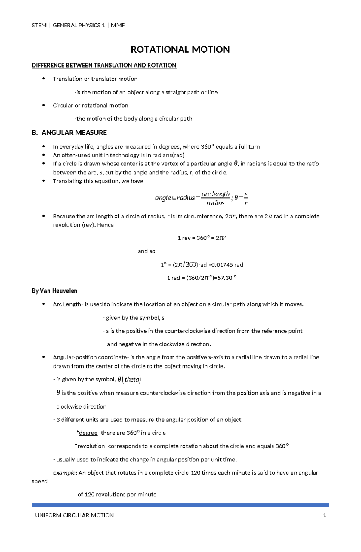 Q2 Rotational- Motion AK - ROTATIONAL MOTION ####### DIFFERENCE BETWEEN ...
