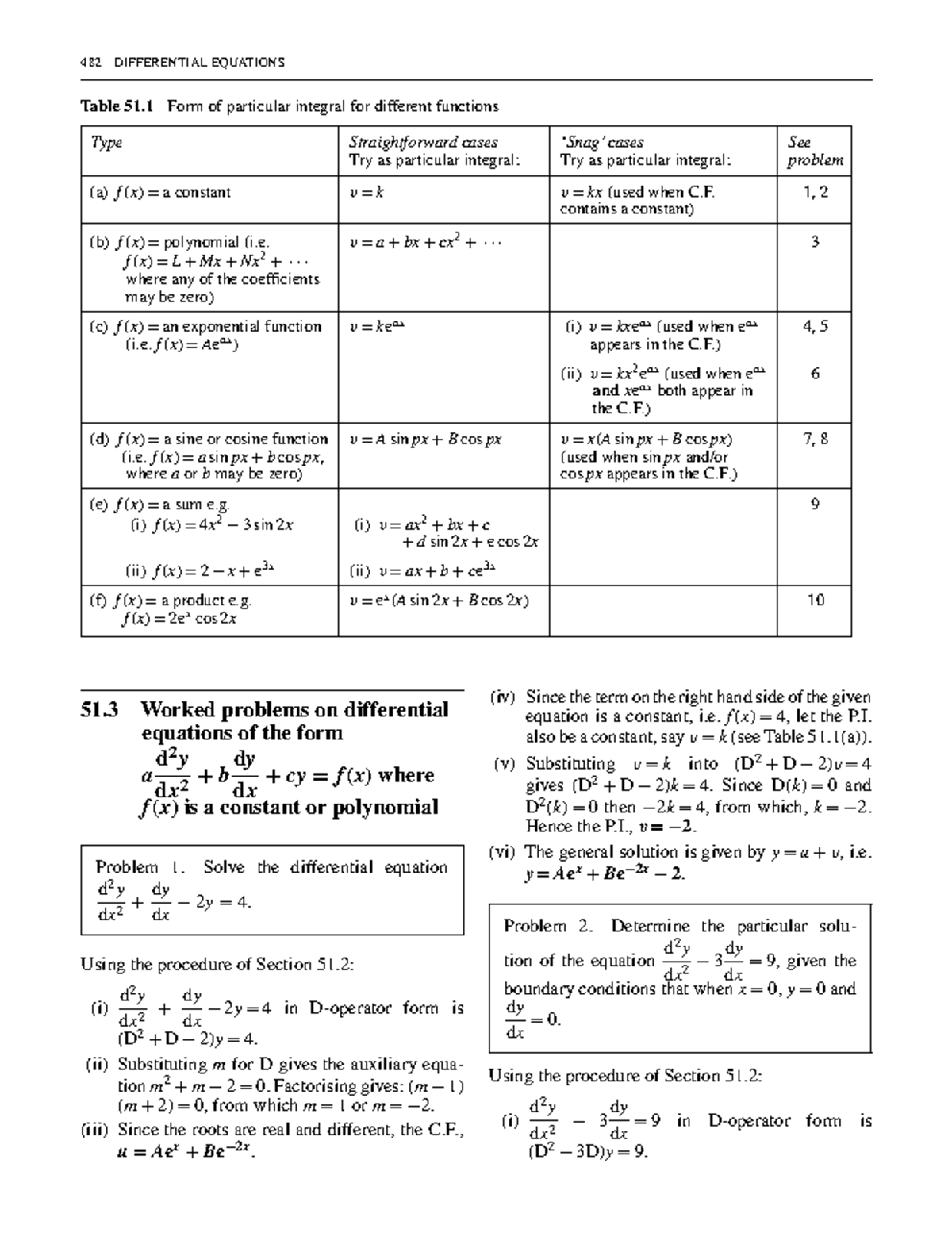 Bird higher engineering mathematics 51 - 482 DIFFERENTIAL EQUATIONS ...