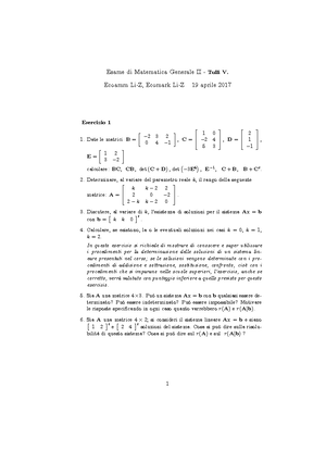 Formulario Matematica Generale II - Matematica generale 2 - RIPASSO FONDAMENTALE - e - Studocu