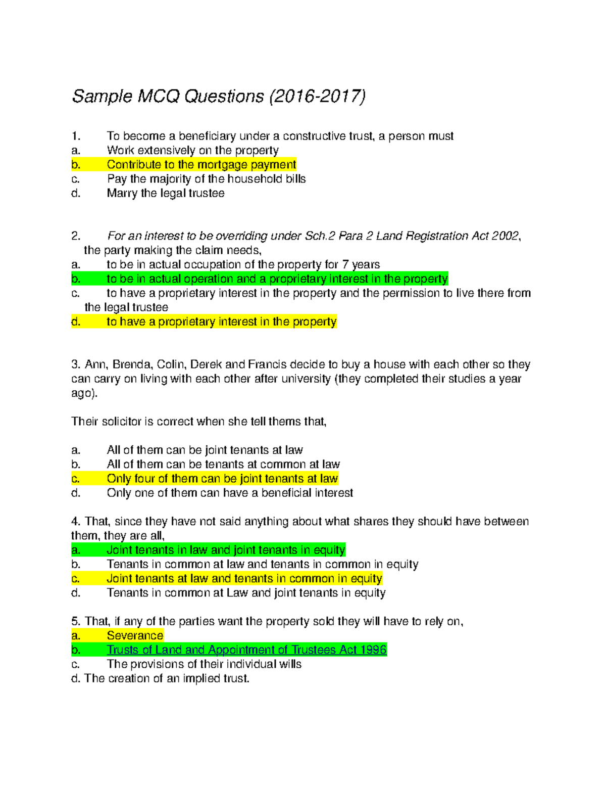 Exam 2016, questions - Sample MCQ Questions (2016-2017) To become a ...