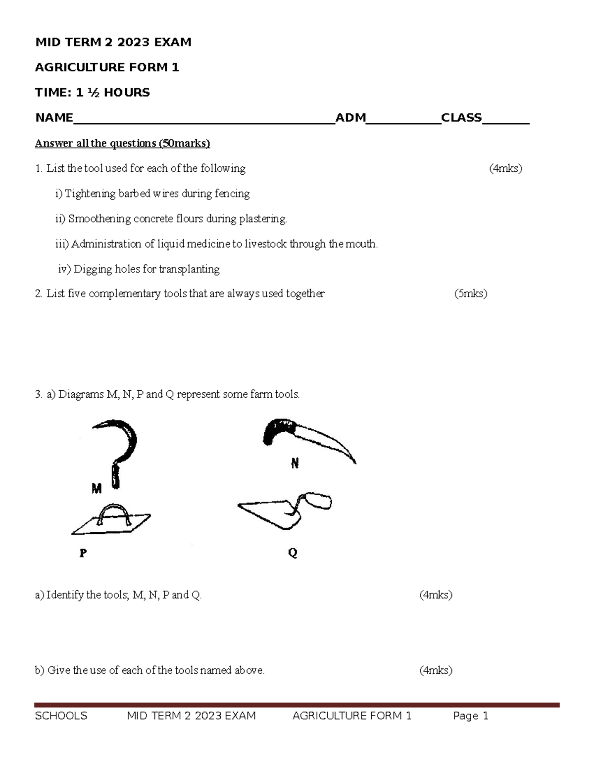 AGR F1 QS - Agriculture - Medical/Surgical Nursing II - UoN - Studocu