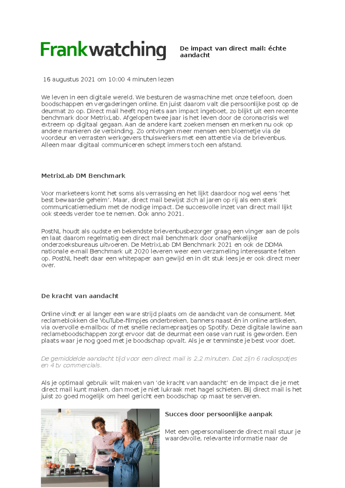 H8 Instrumenten - direct mail - De impact van direct mail: échte ...