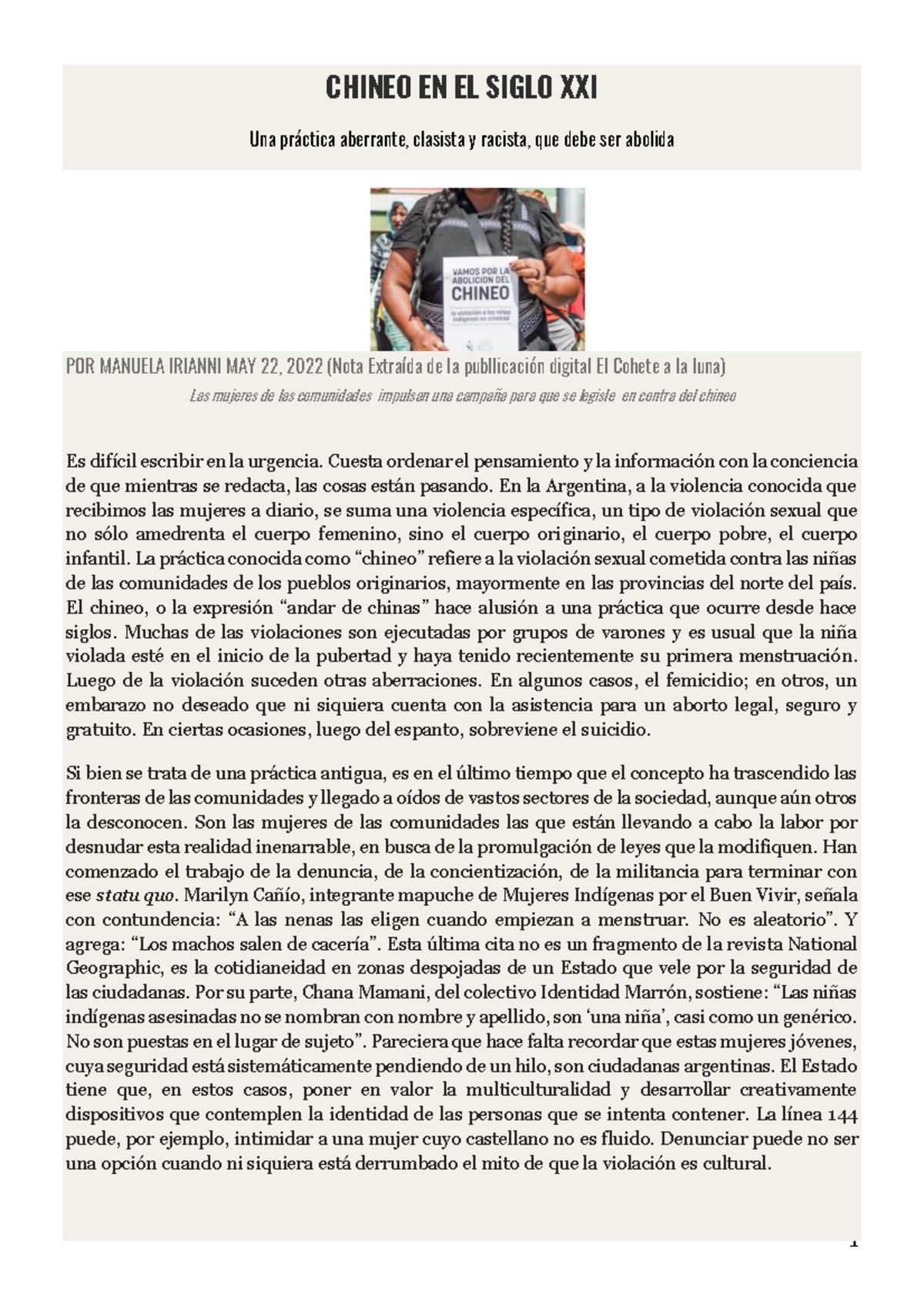 Chineo EN EL Siglo XXI - historia - 1 CHINEO EN EL SIGLO XXI Una ...