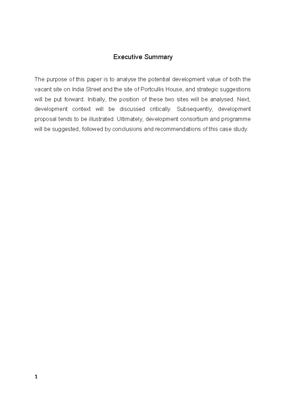 A5 grade-example from student - Executive Summary The purpose of this ...