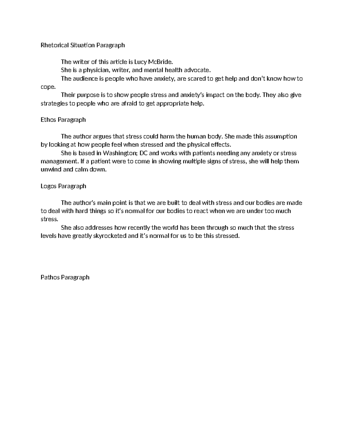 Anxiety Essay draft - waestrdytfuygiuhoijpok - Rhetorical Situation ...