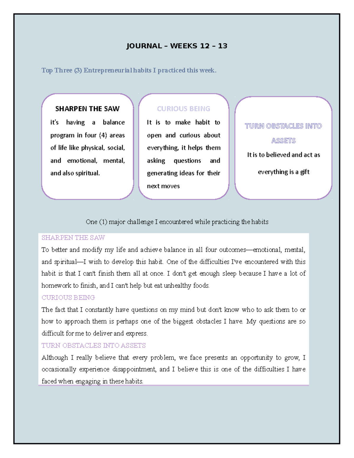 10 Journal 1 - some informations about the entrepreneur - BS tourism ...