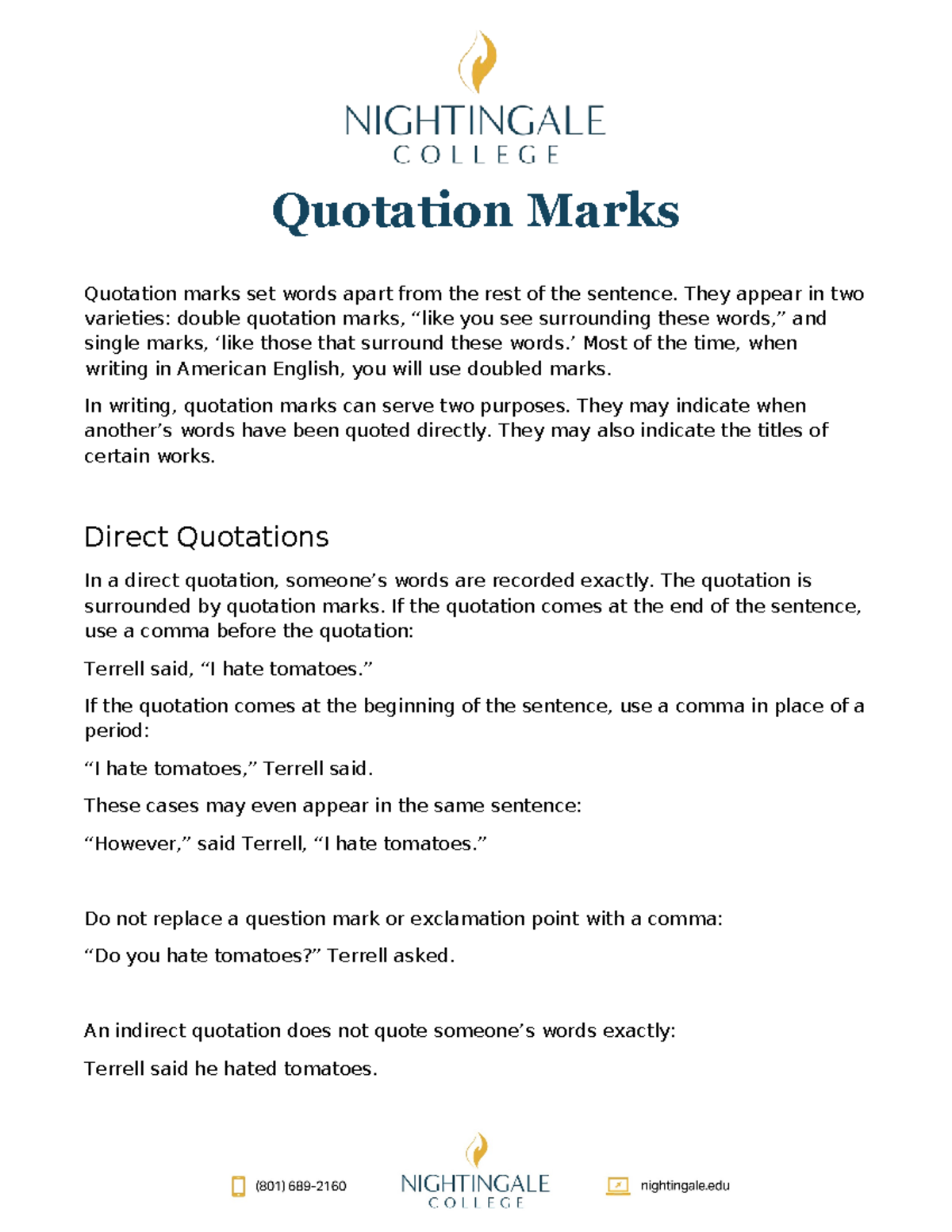 Quotation Marks - Summary English Grammar - Quotation Marks Quotation ...