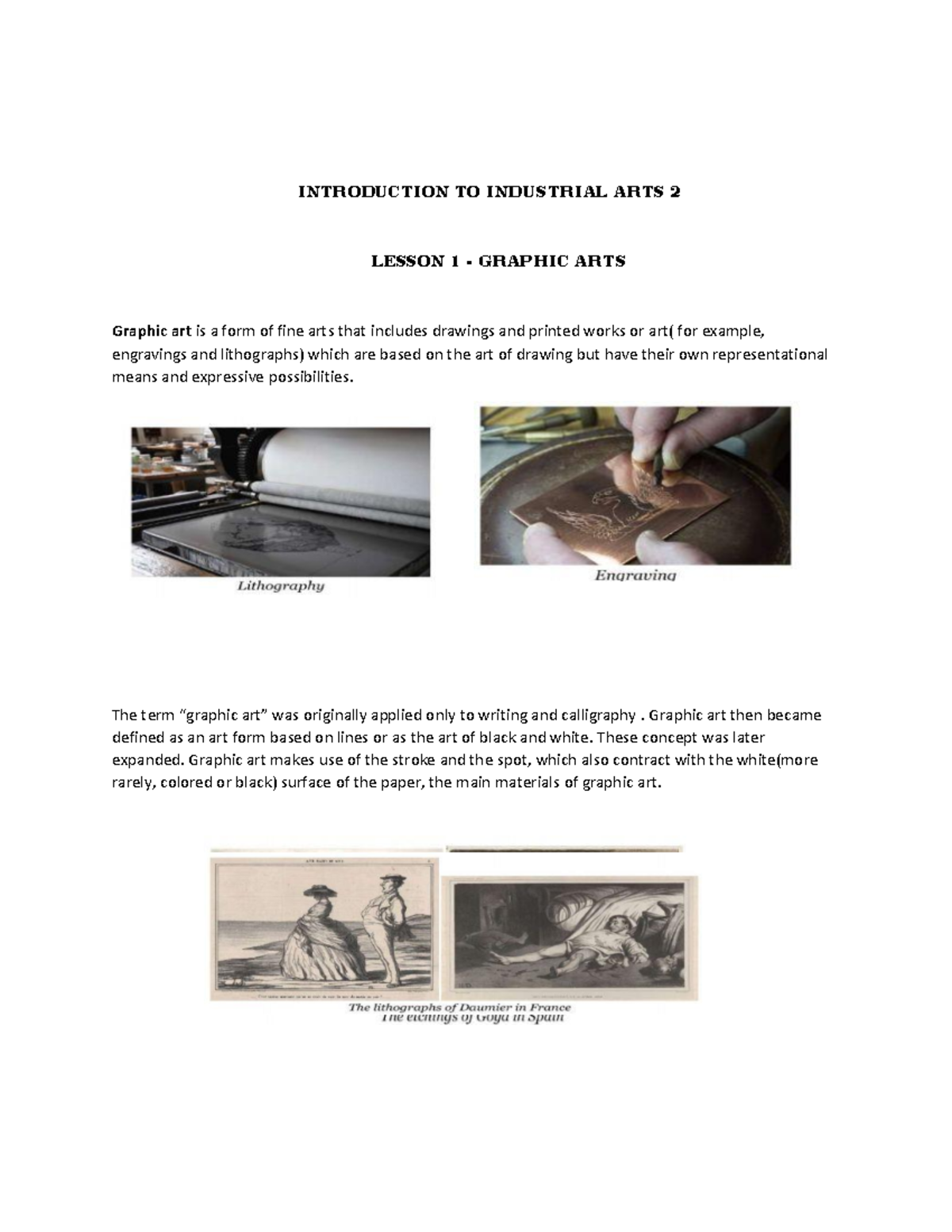 'Reporting Graphics ART' - INTRODUCTION TO INDUSTRIAL ARTS 2 LESSON 1 ...