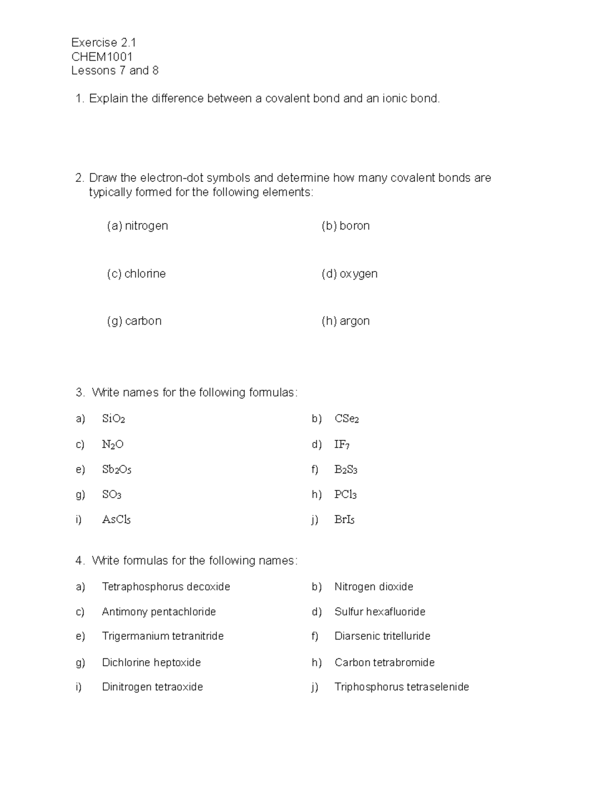 (R) Chem Lessons 7-8 - Lecture notes 7-8 - Exercise 2. CHEM Lessons 7 ...