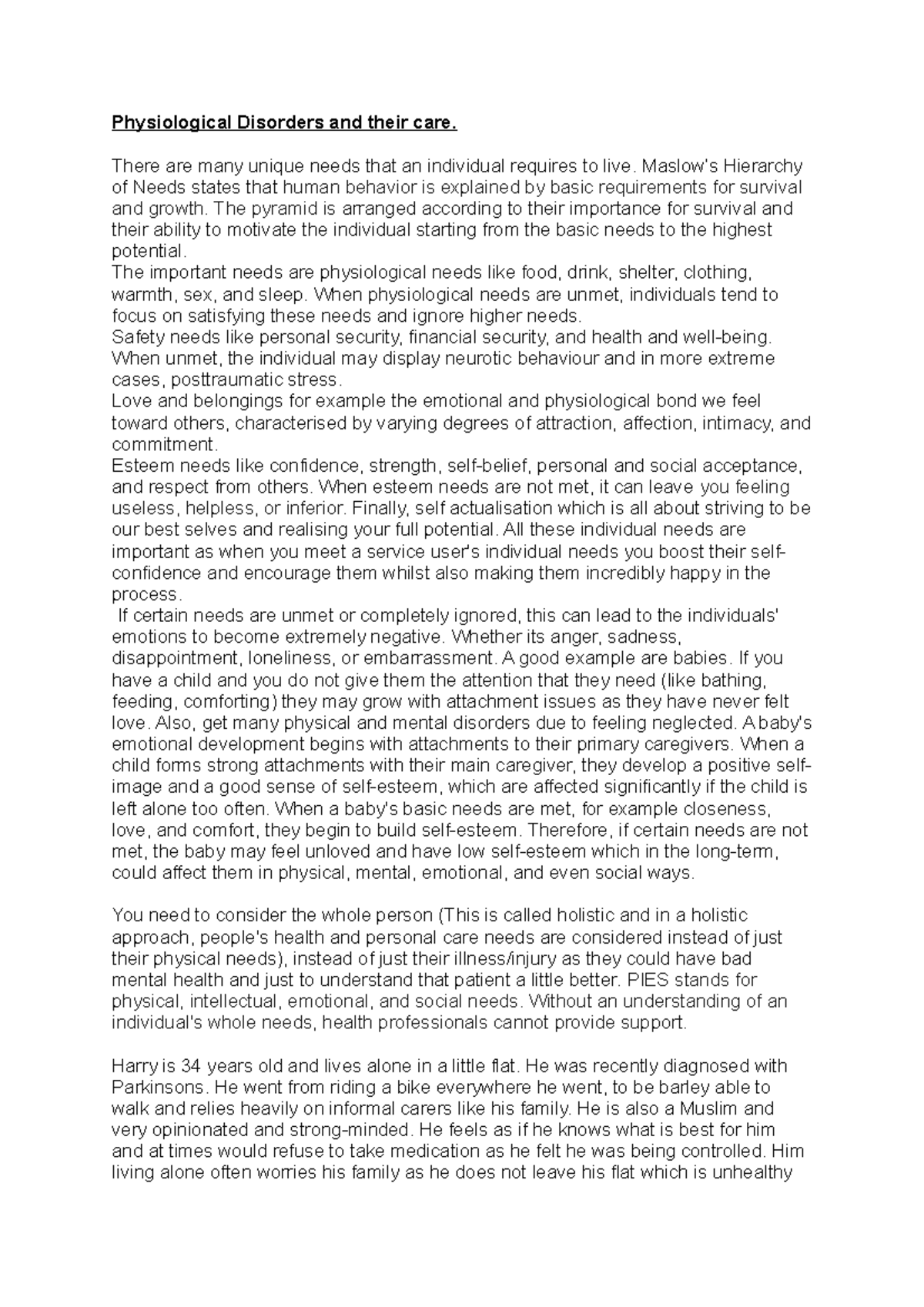 Unit 14 task 2 - Very interesting and helpful - Physiological Disorders ...