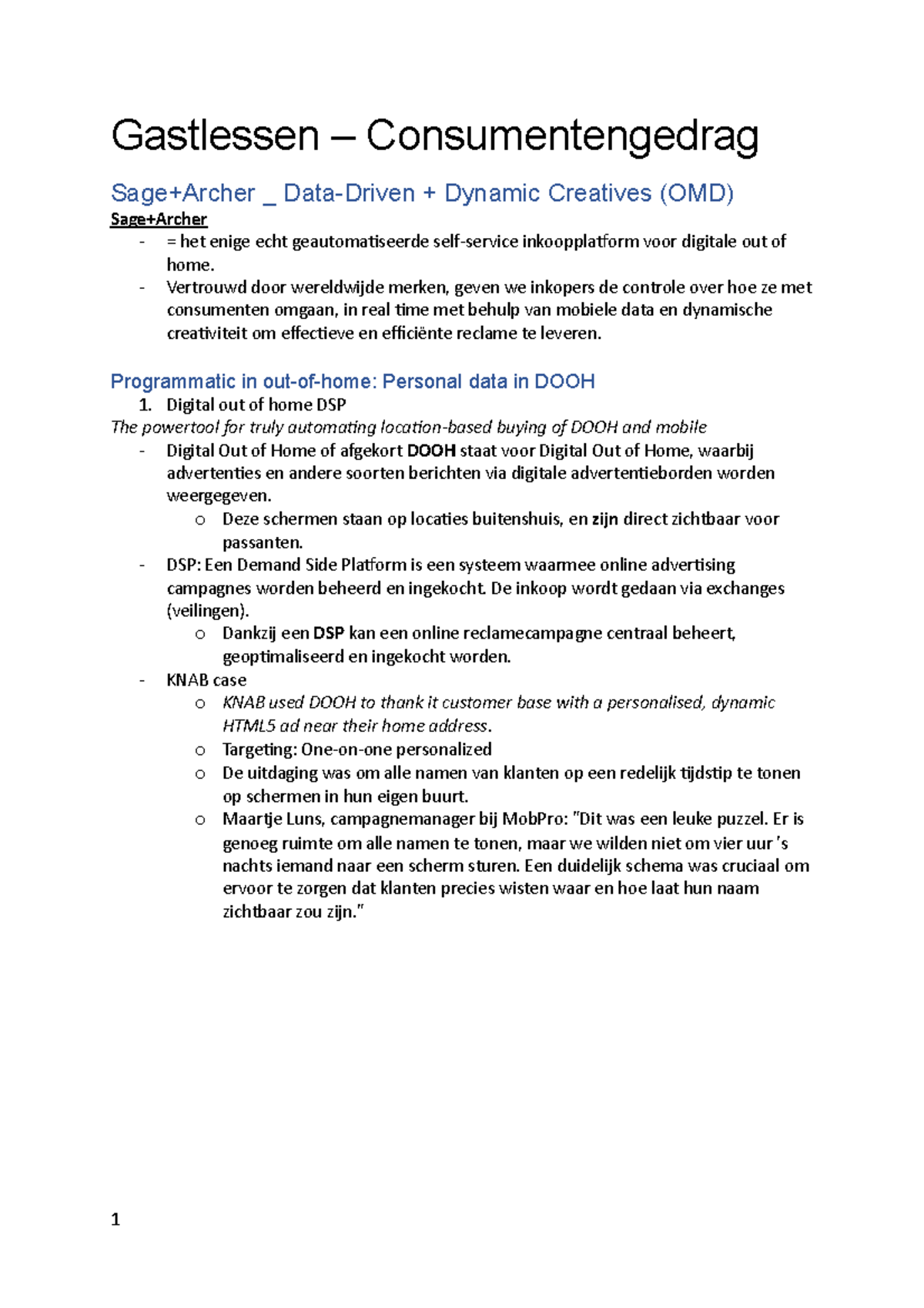 Gastlessen - consumentengedrag - Gastlessen – Consumentengedrag Sage+Archer _ Data-Driven ...