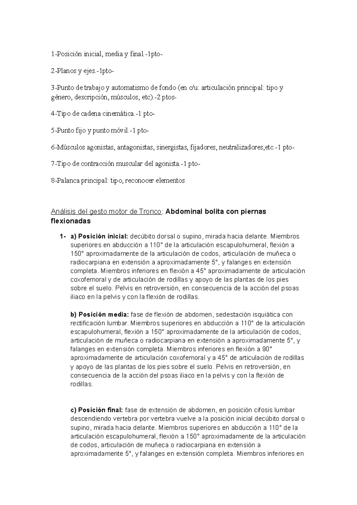 C GM Tronco Final - 1-Posición inicial, media y final.-1pto- 2-Planos y ...