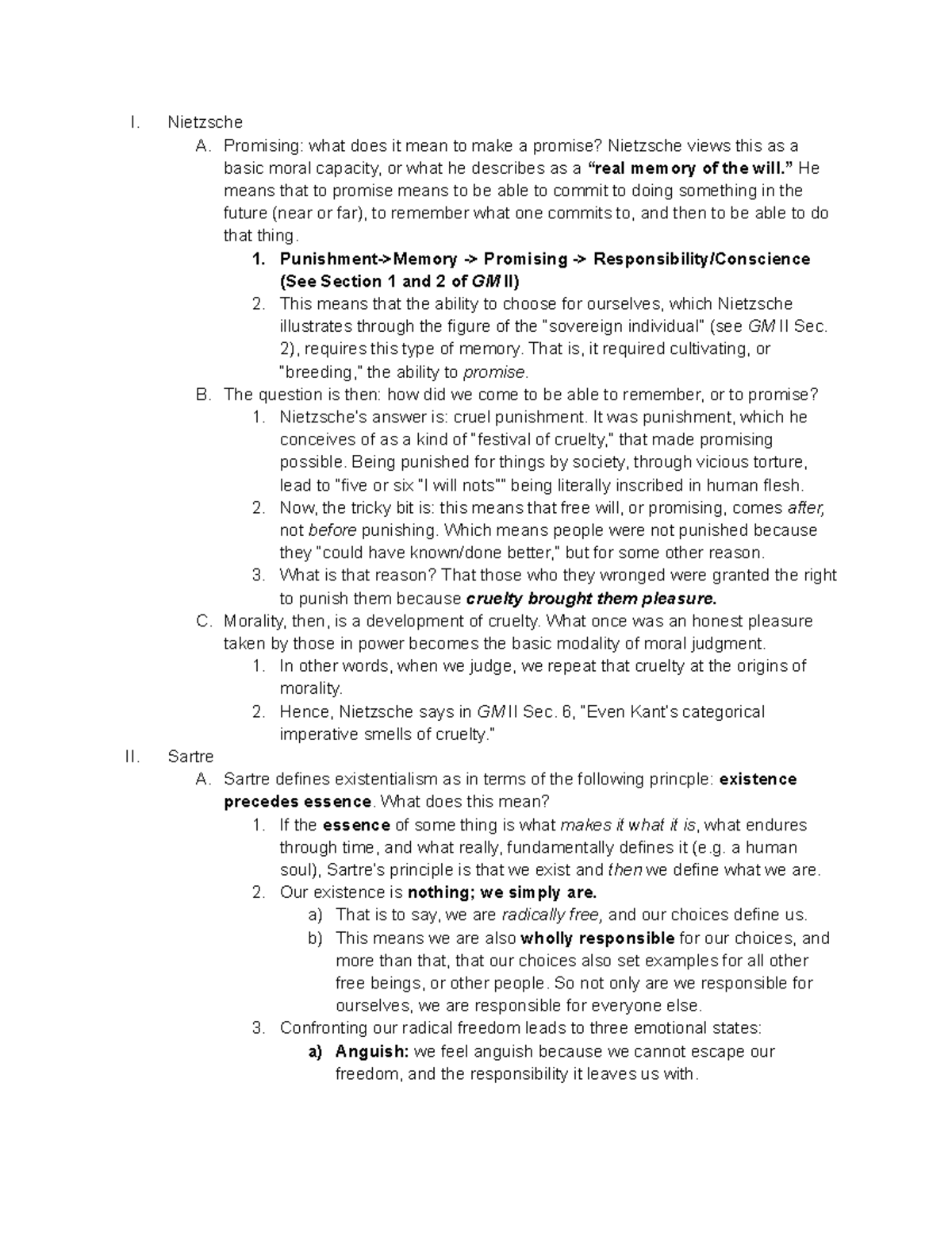 Exam 3 Review - Summary Introduction To Philosophy - I. Nietzsche A ...