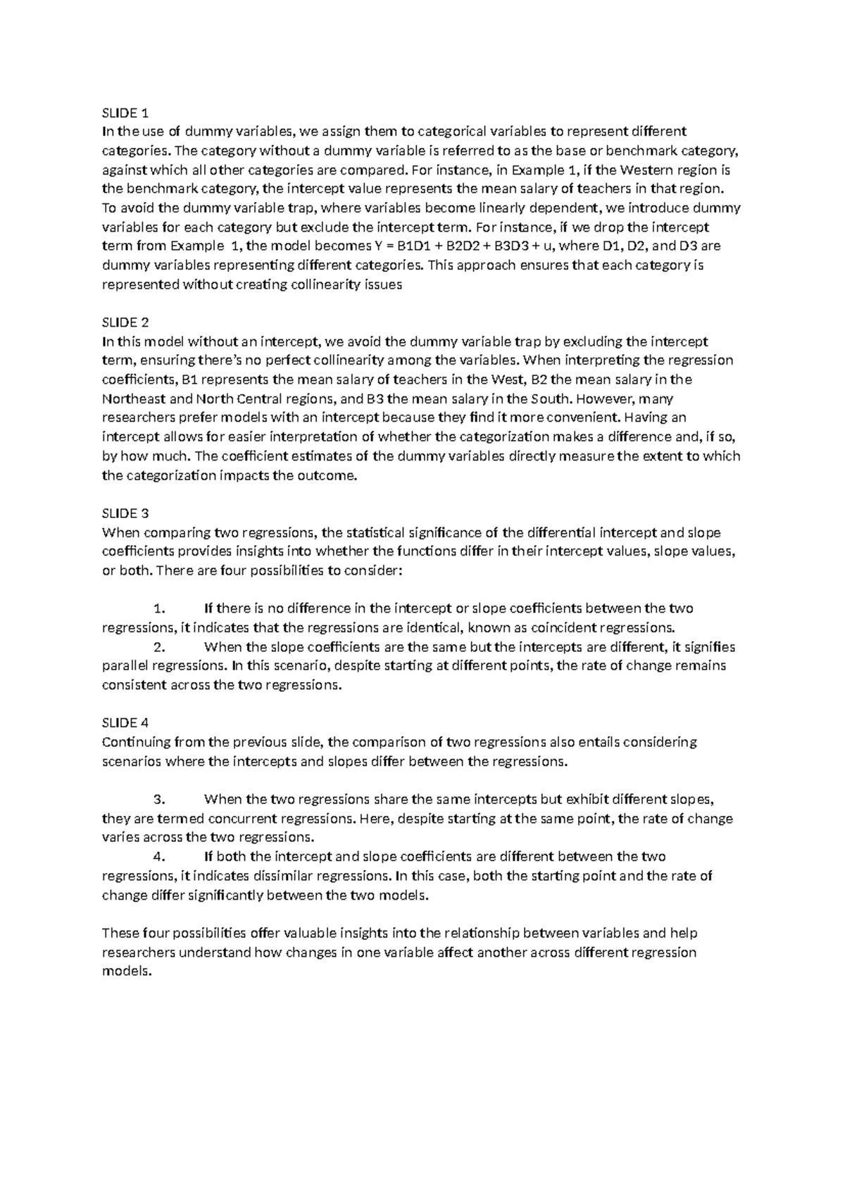 Econometrics Dummy Variables Slide 1 In The Use Of Dummy Variables