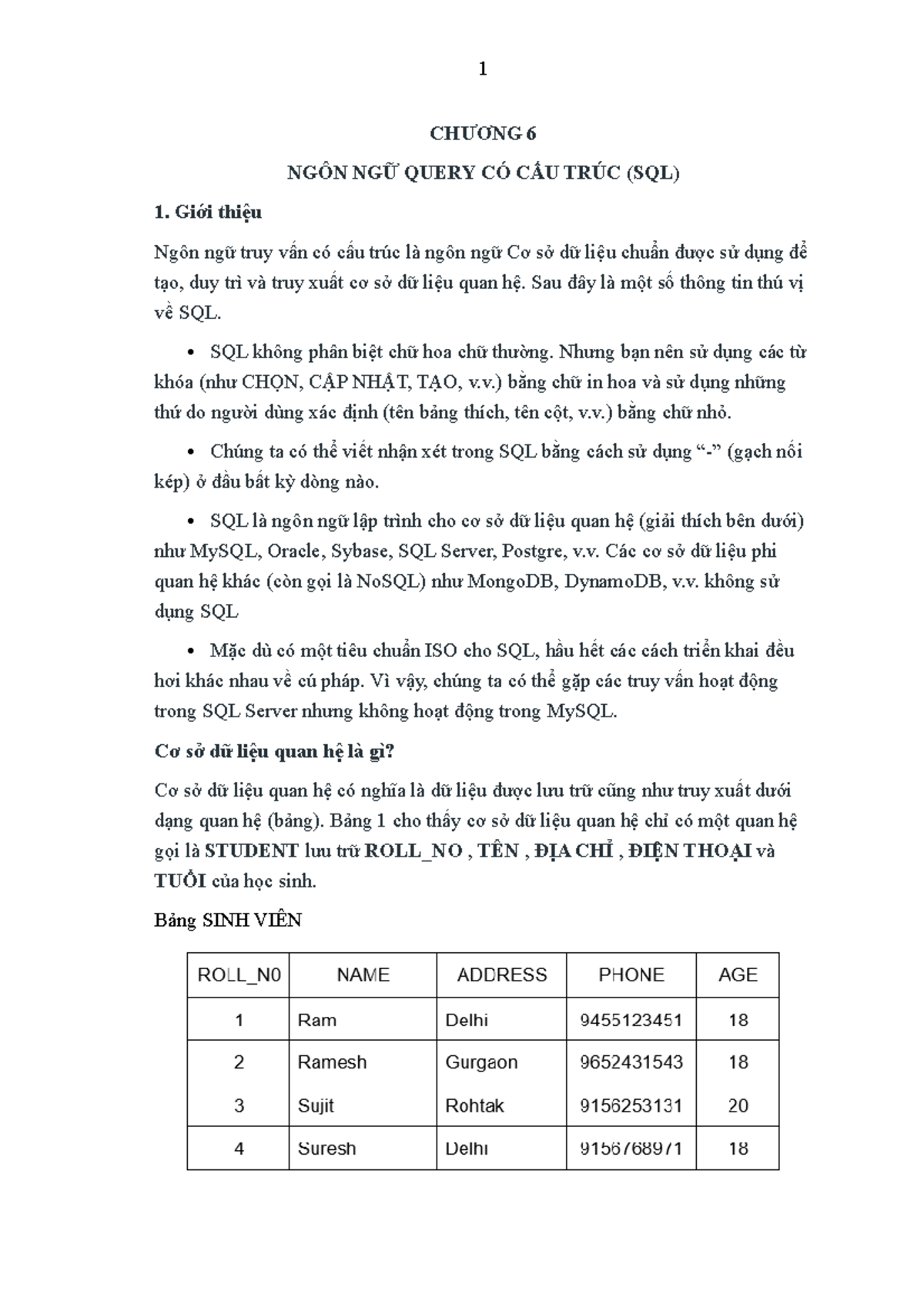 Chapter 5 Sql Dịch Tài Liệu Chuẩn Cơ Sở Dữ Liệu Sql ChƯƠng 6 NgÔn NgỮ Query CÓ CẤu TrÚc Sql 3687