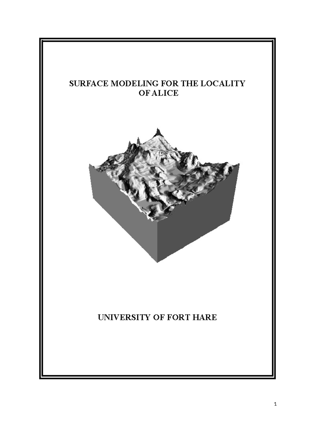 Mini-Project Report on surface modelling - SURFACE MODELING FOR THE ...