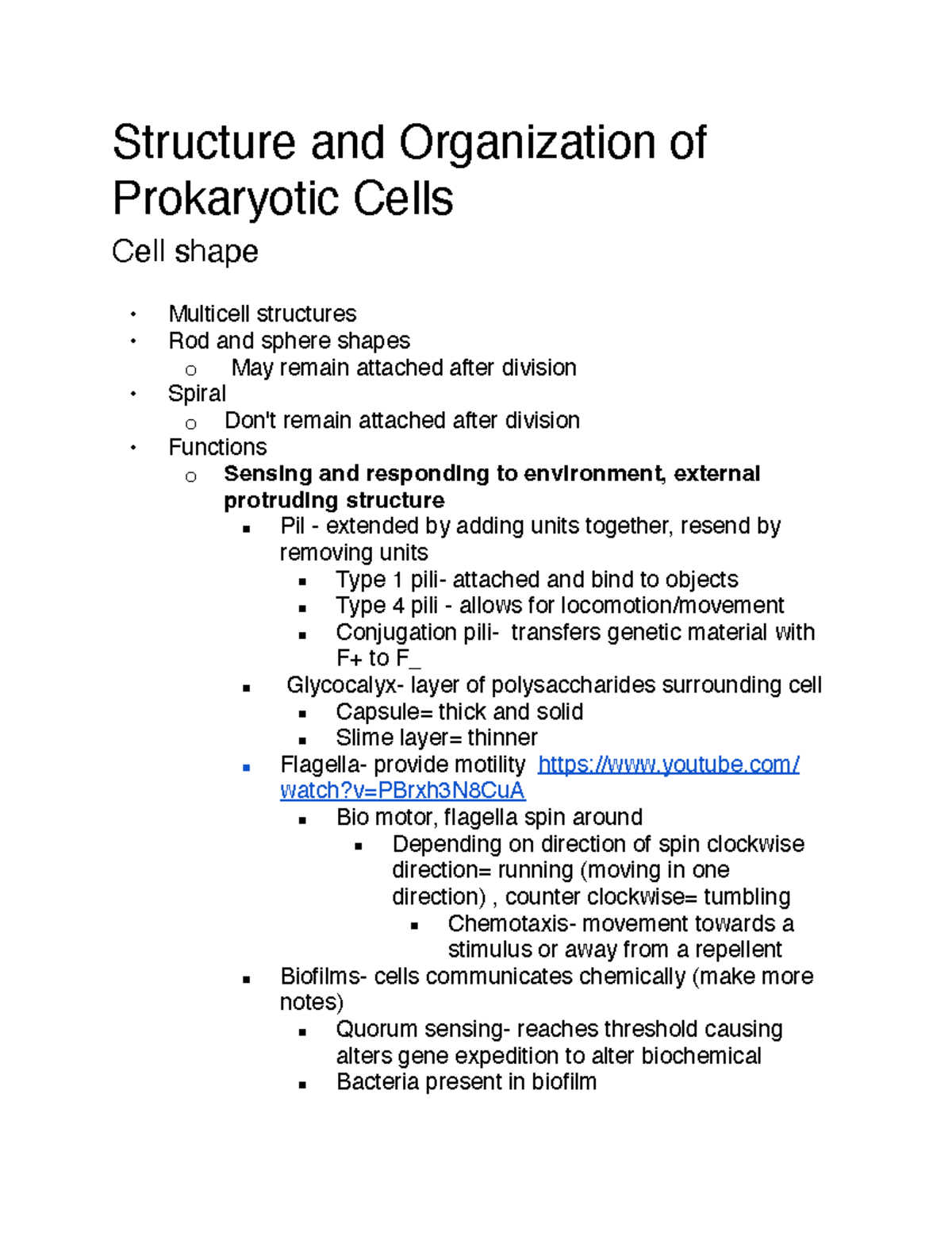 Structure and Organization of Prokaryotic Cells - Structure and ...