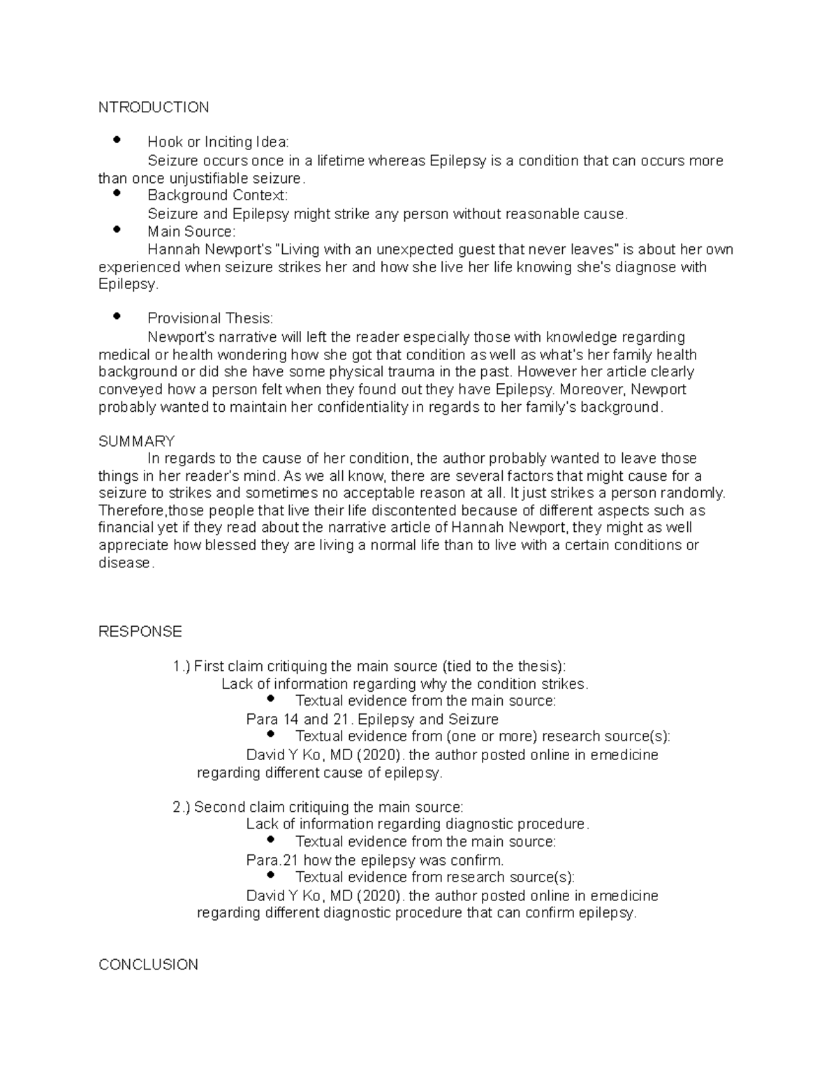 Sample reseach essay - COM 171 assignment - NTRODUCTION Hook or ...