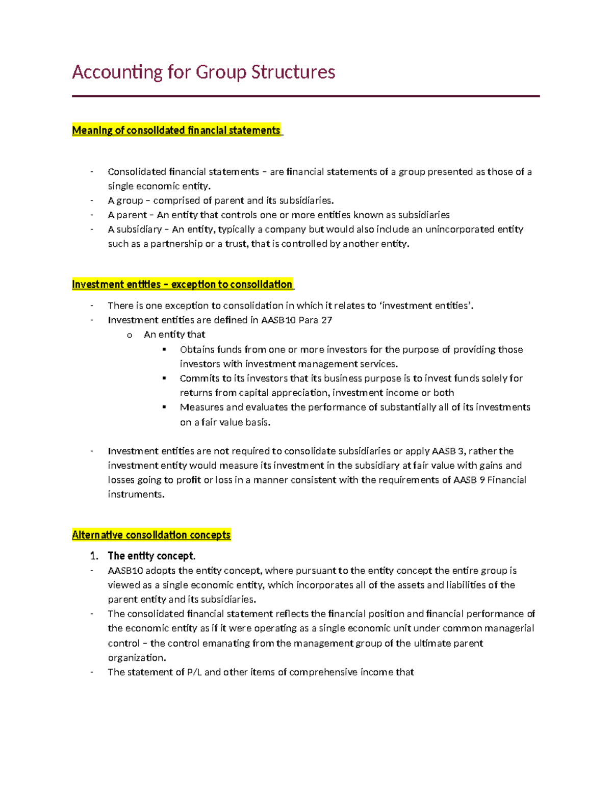 Accounting for Group Structures - Accounting for Group Structures ...