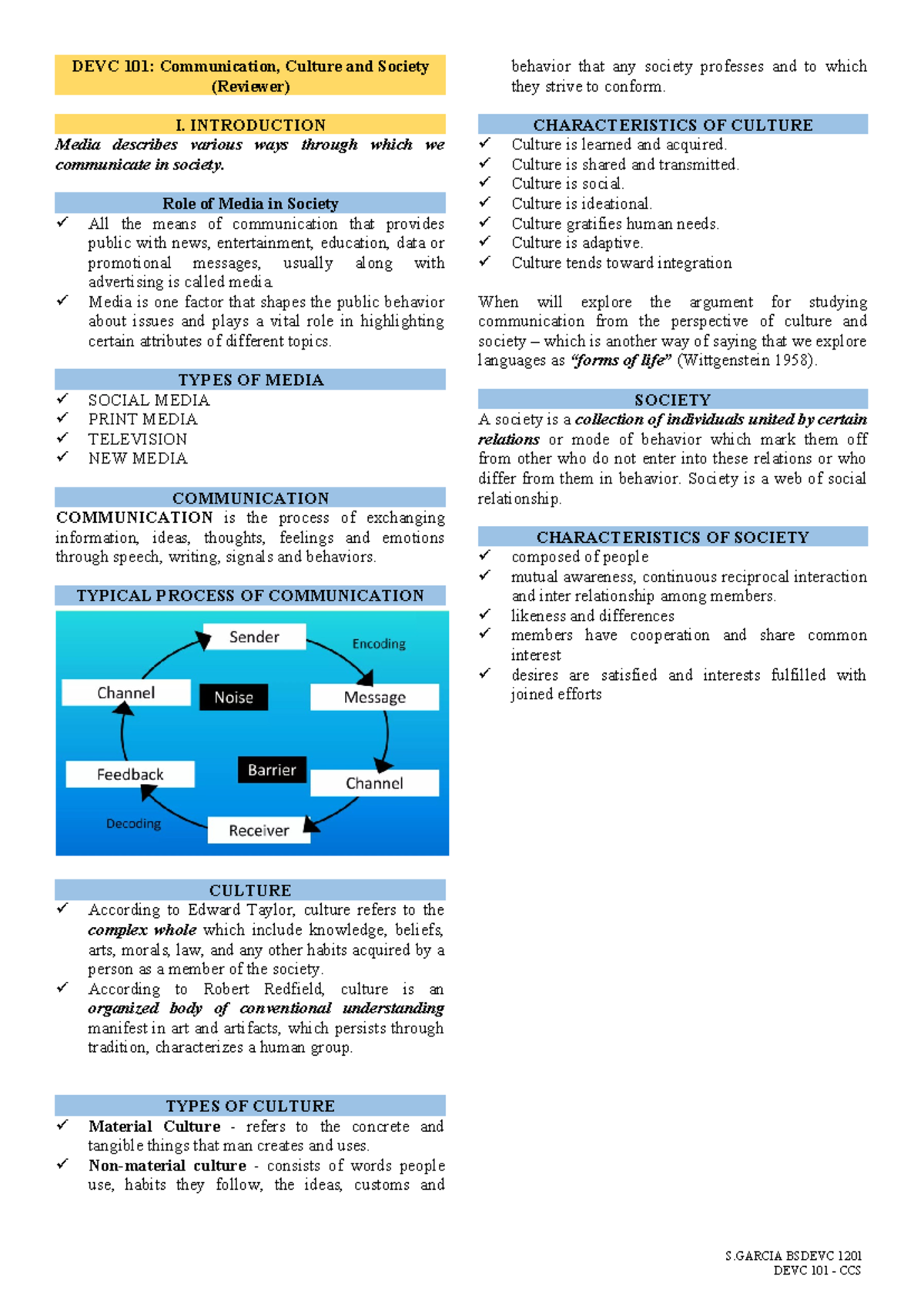 CCS Reviewer - ... - S BSDEVC 1201 DEVC 101: Communication, Culture and Society (Reviewer) I ...