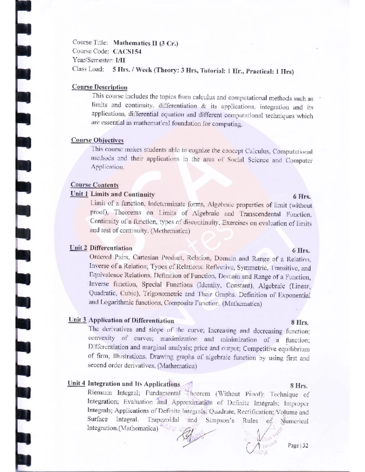 Mathematics-II-BCA-Syllabus-CA Notes Nepal - Bachelors of computer ...