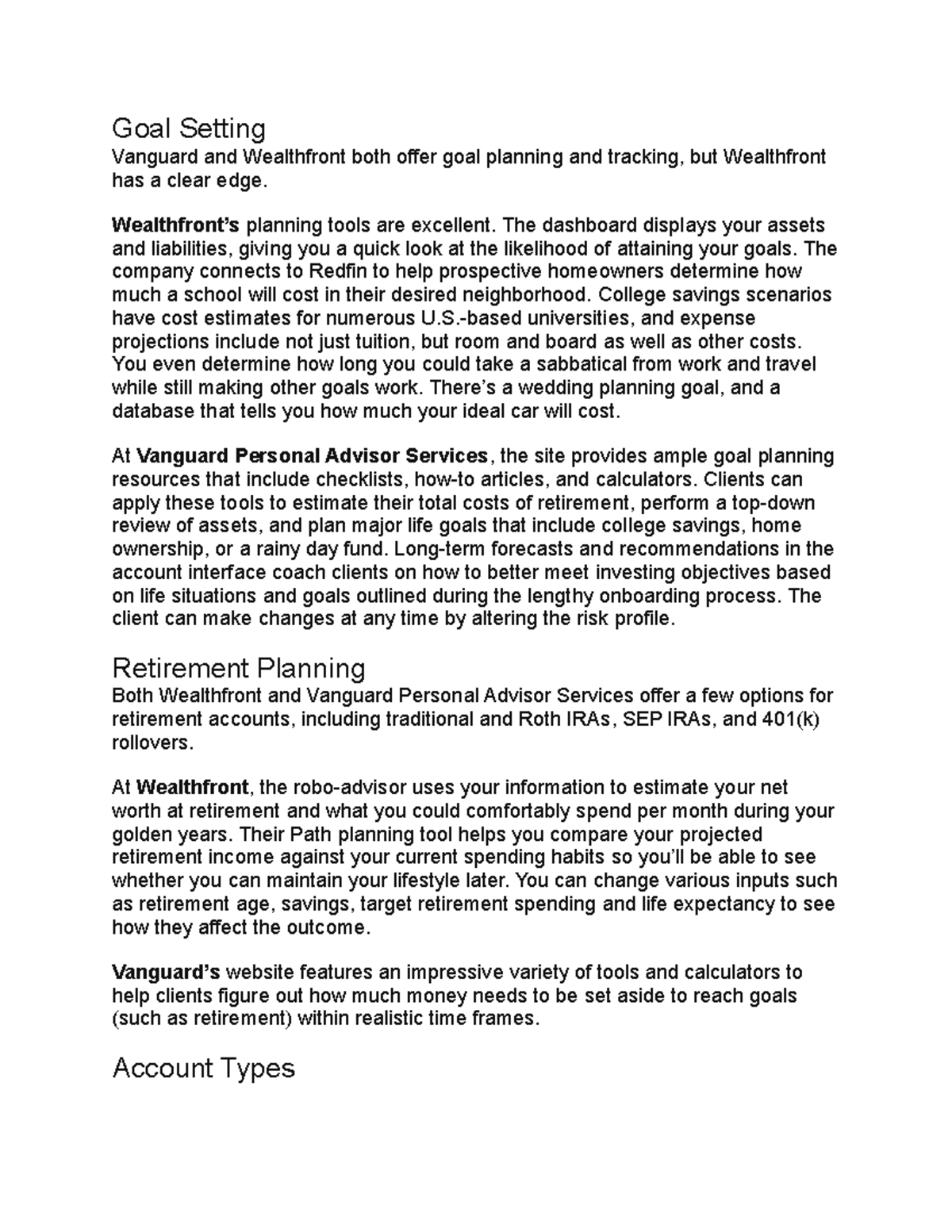 Account types of account title and accounting - Goal Setting Vanguard ...