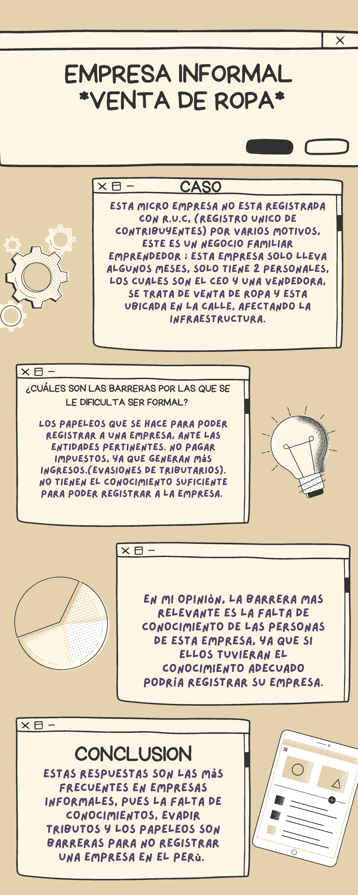 Infografía proyecto de investigación outline monocromático marrón ...
