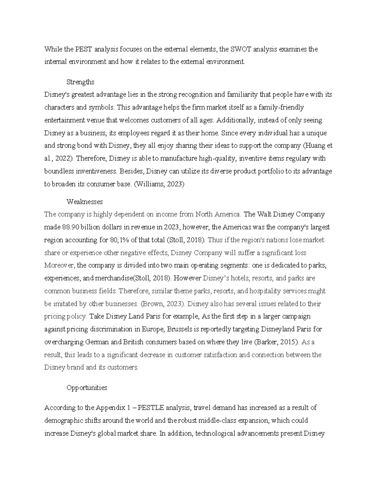 Appendix-2 - While the PEST analysis focuses on the external elements ...