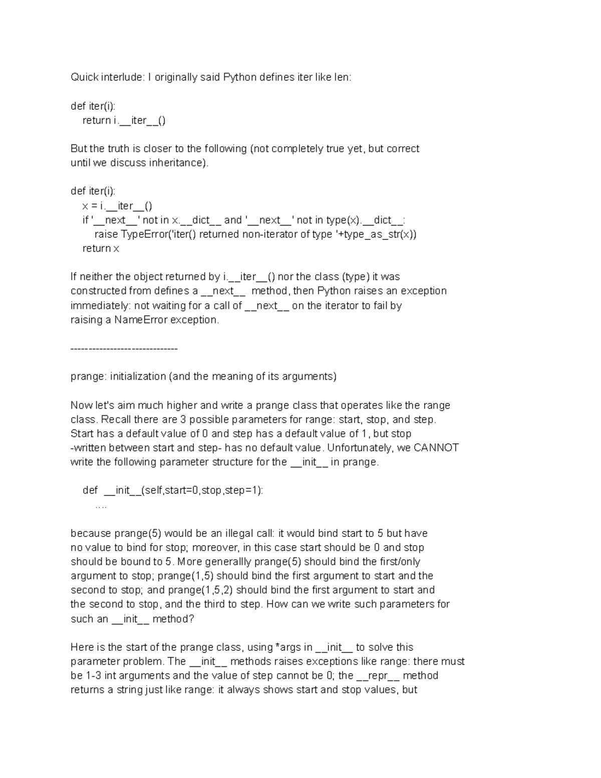 Iterators 3 Lecture Notes Quick Interlude I Originally Said Python Defines Iter Like Len 9211