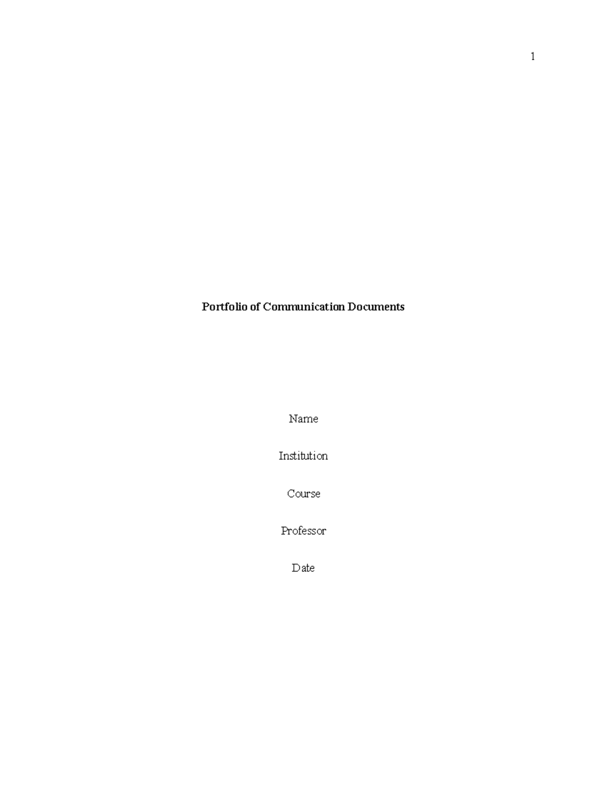Portfolio of Communication Documents - Portfolio of Communication ...