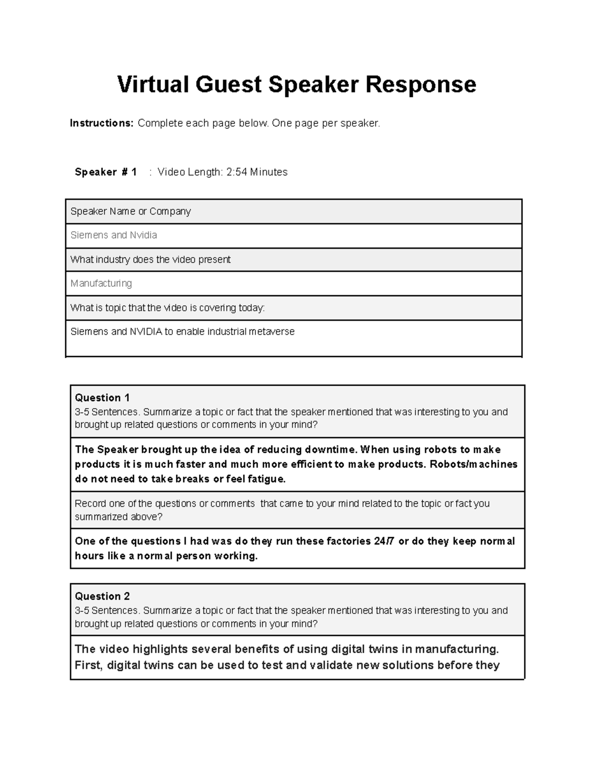 - Multiple Virtual Guest Speaker Response - Virtual Guest Speaker ...