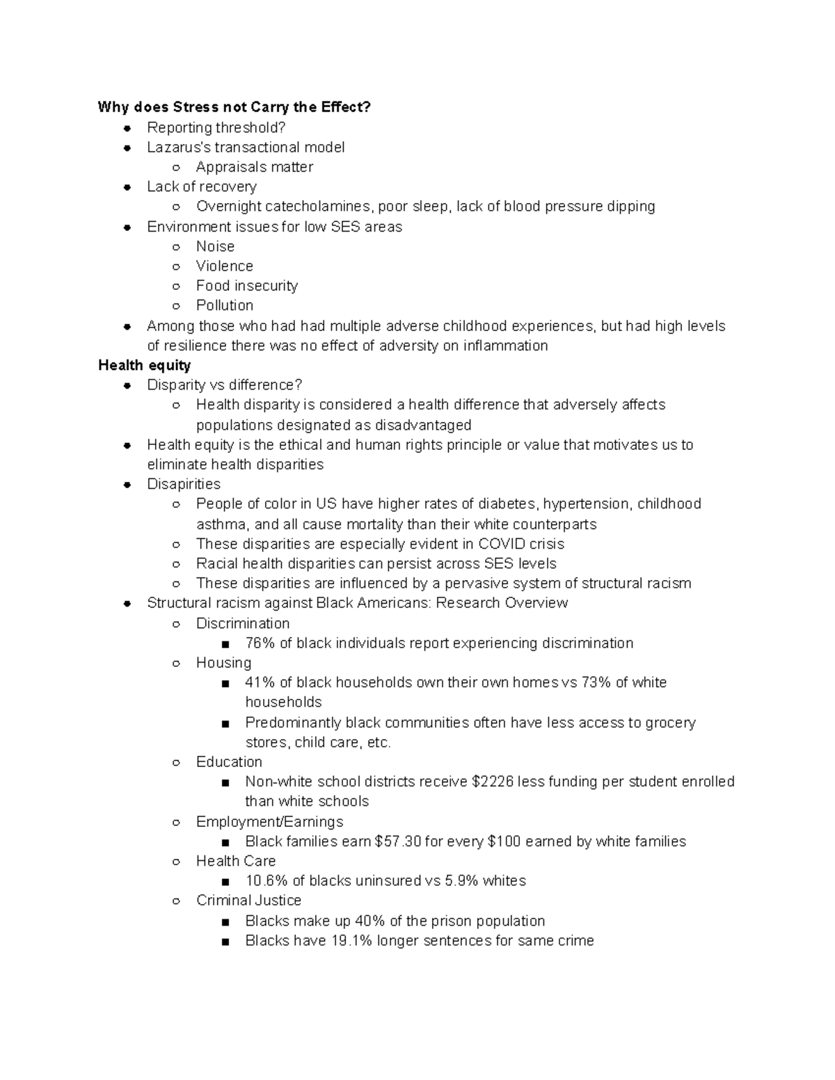 Health Disparities Race and Intersectionality - Why does Stress not ...