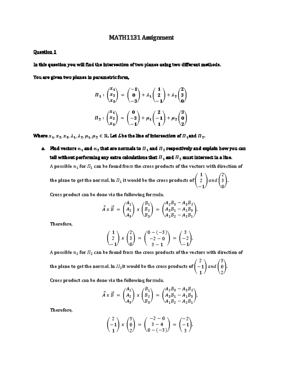 MATH1131 Assignment - MATH 1131 Assignment Question 1 In this question you will find the - Studocu