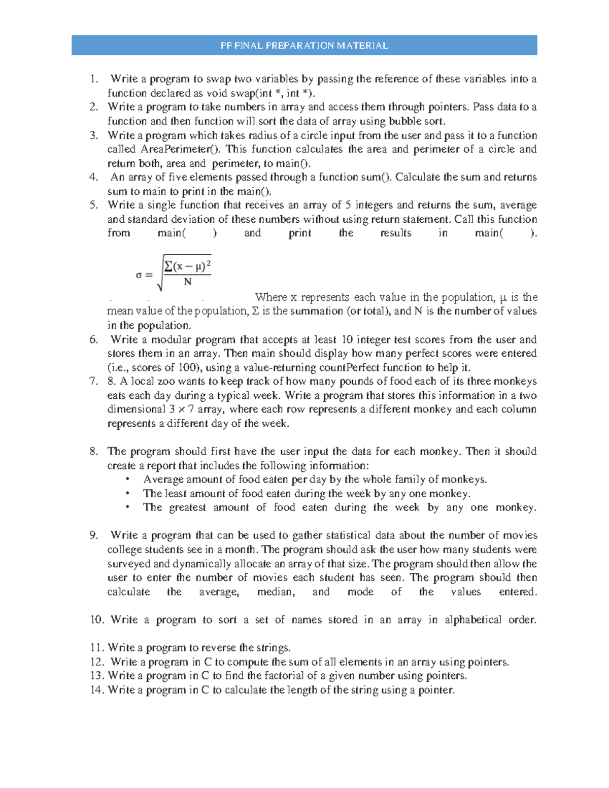 PFMaterial(practice) - Write a program to swap two variables by passing the reference of these ...