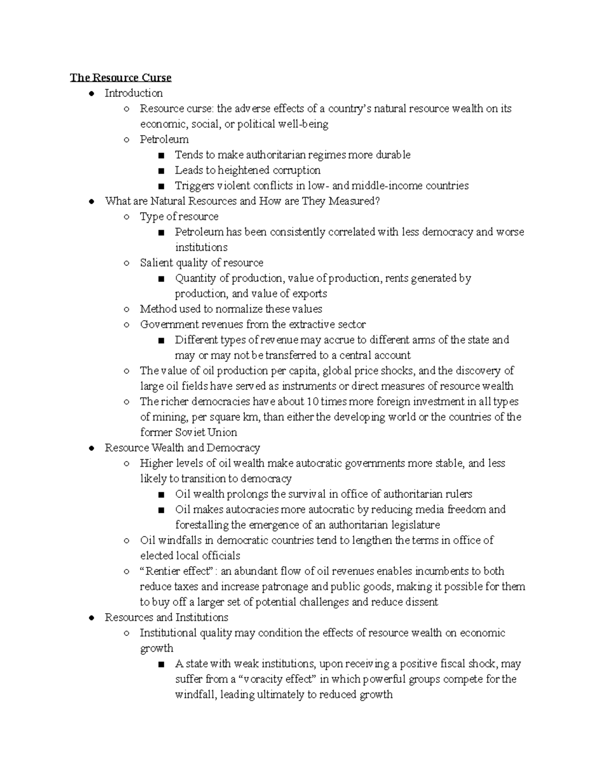 The Resource Curse - The Resource Curse Introduction Resource curse ...