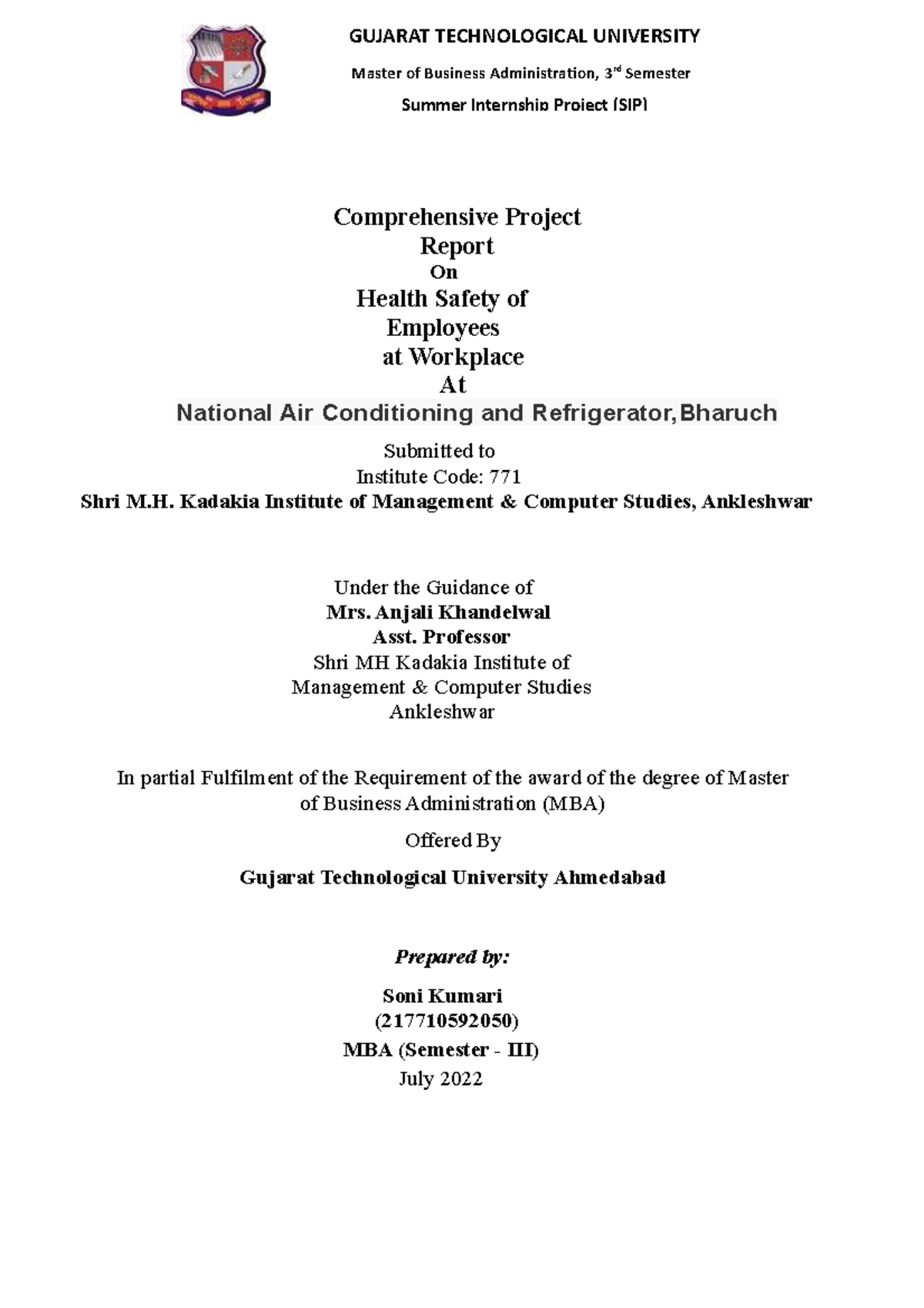 Employee Welfare-09.09.2022 final - GUJARAT TECHNOLOGICAL UNIVERSITY ...