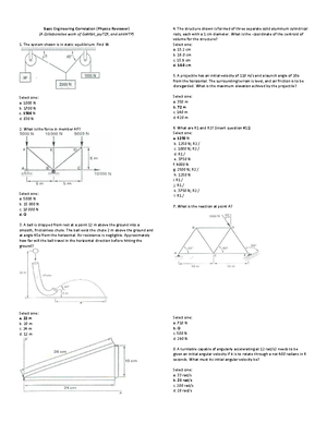 BEC198 Prelims course works answers and solutions - BEC198-1 - ALGEBRA 1. (5PTS) A train, an ...