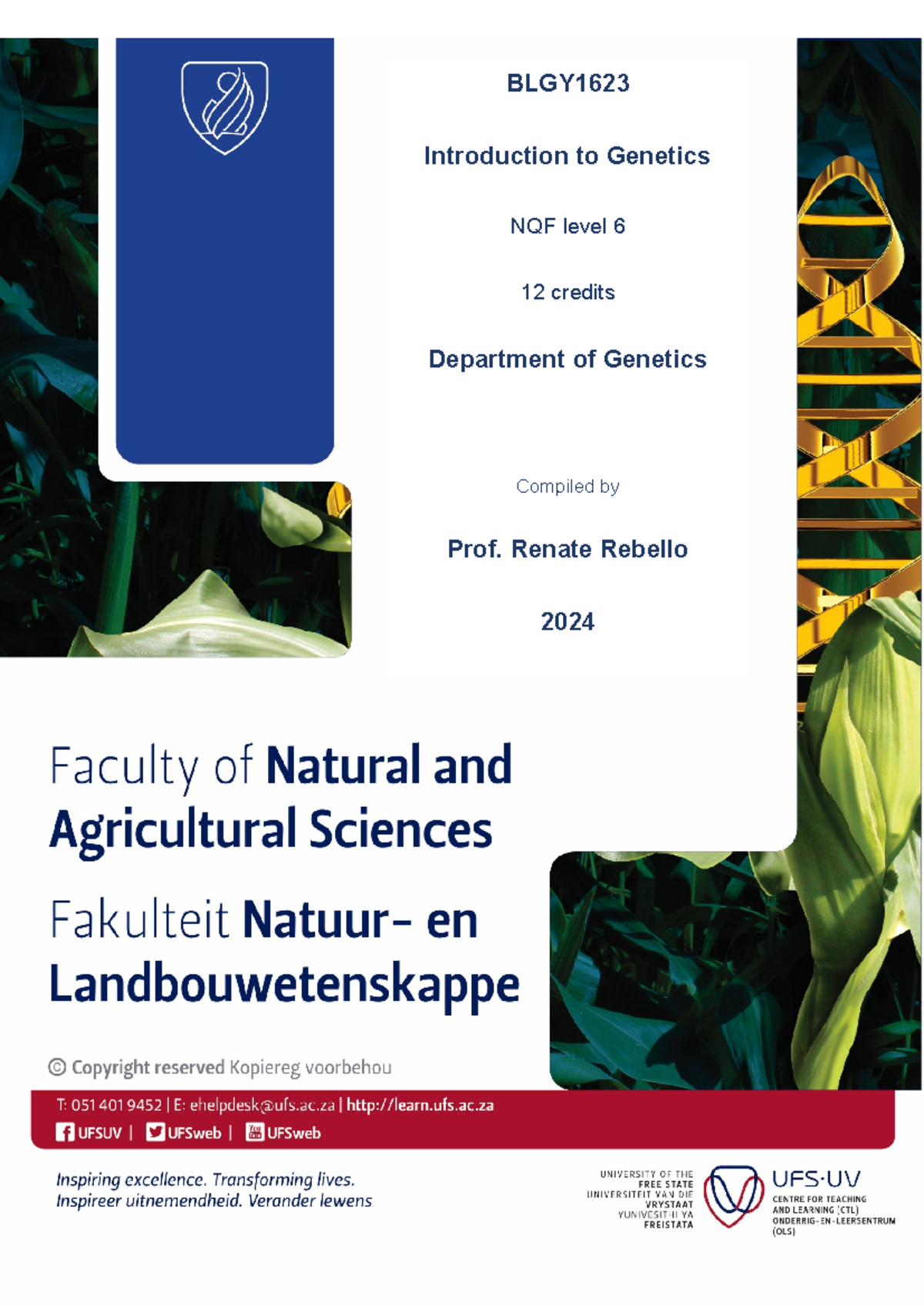 2024 NAS Faculty Module Guide BLGY1623 - BLGY Introduction to Genetics NQF level 6 12 credits ...