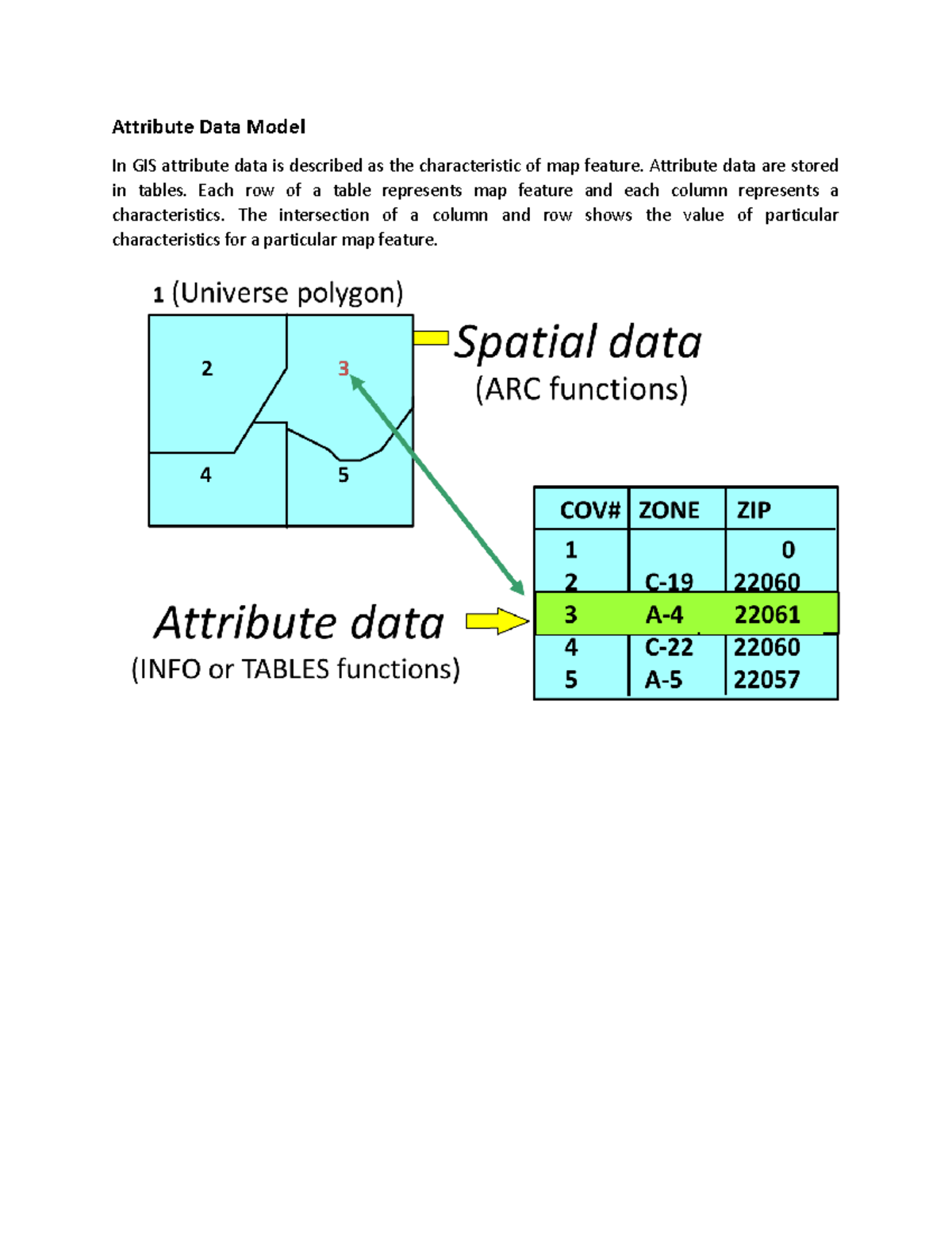 2- Attribute Data Model - Attribute Data Model In GIS attribute data is described as the - Studocu