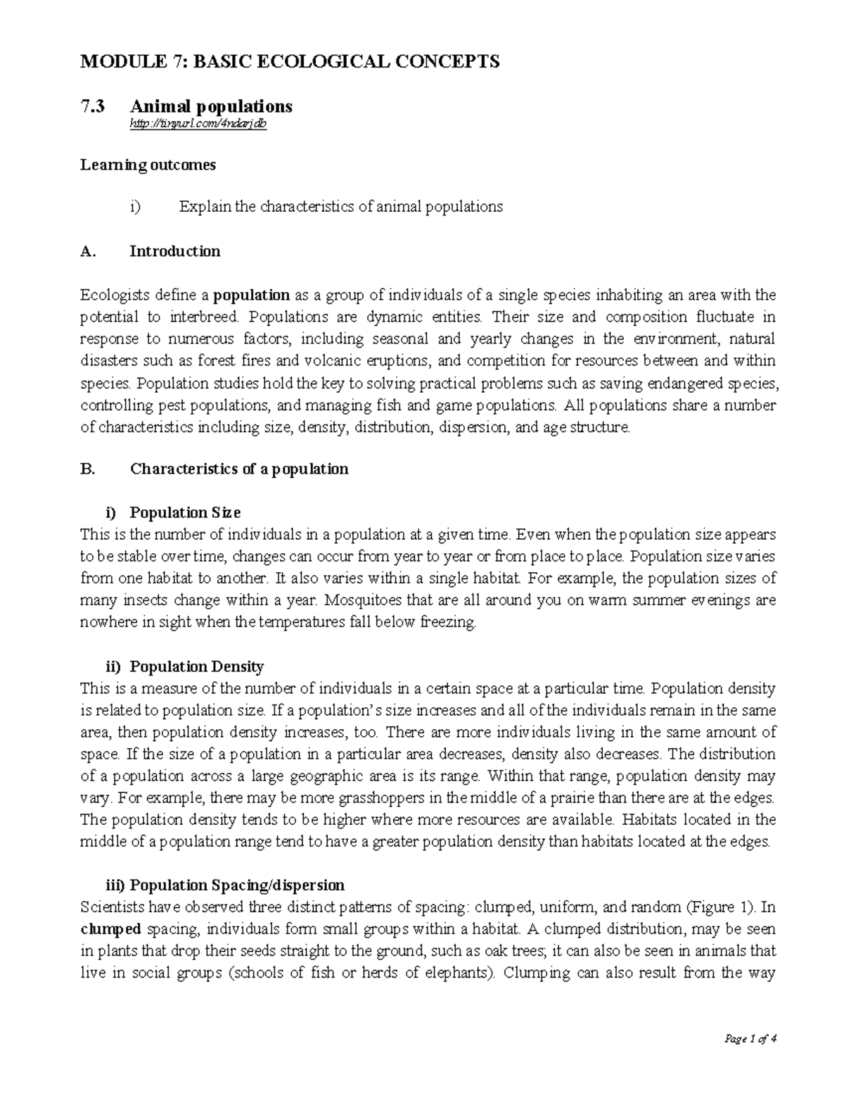 Module 7 Basic Ecological Concepts Lecture Notes 7 3 Characteristics Of