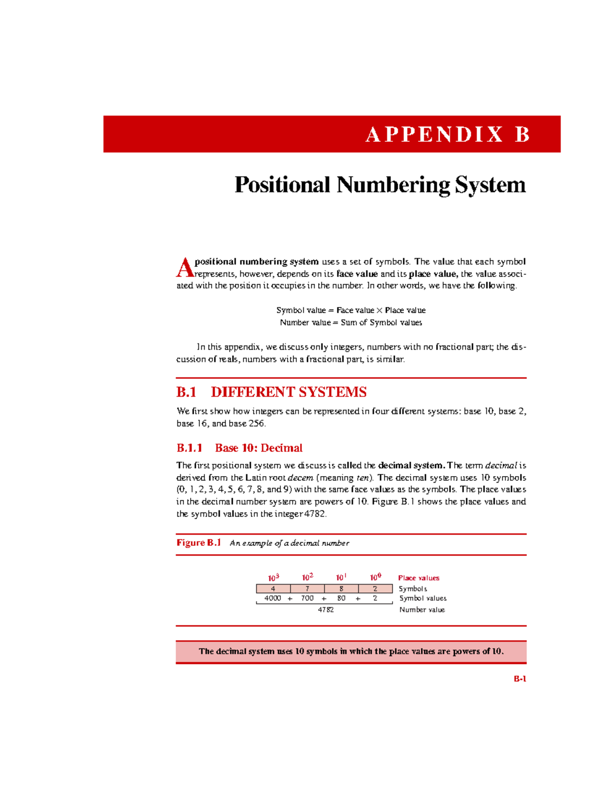 Appendix B - Positional Numbering System - APPENDIX B Positional ...