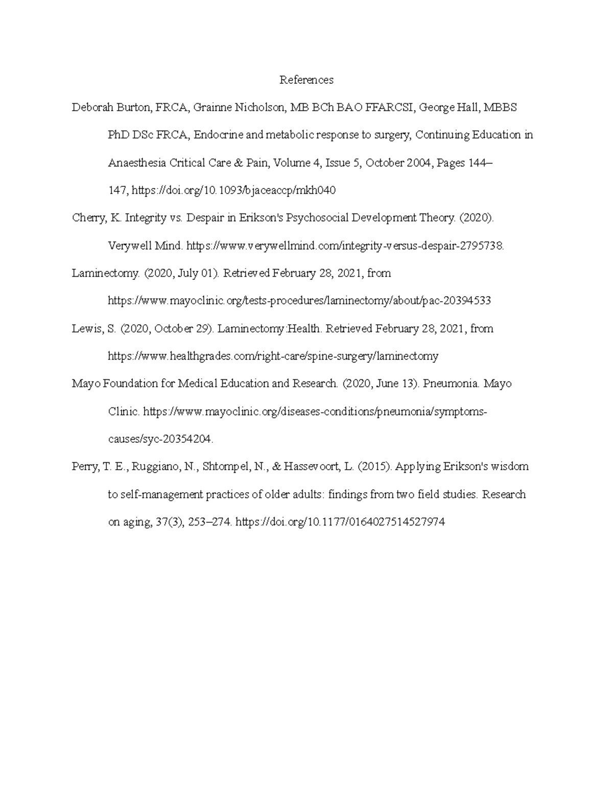 References for concept map - References Deborah Burton, FRCA, Grainne ...