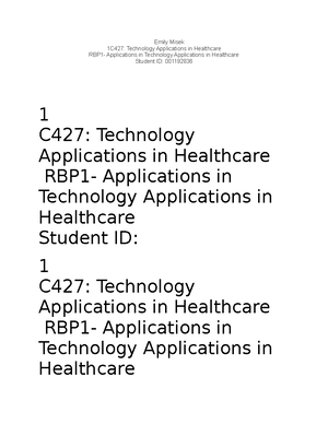 C427 - Technology Applications in Healthcare Pass - Course Code ...