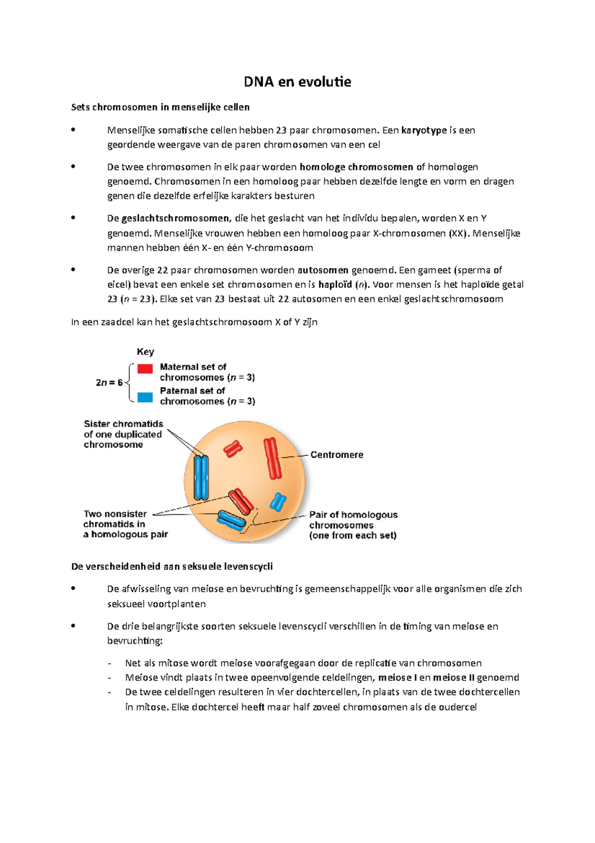 DNA en evolutie - DNA en evolutie Sets chromosomen in menselijke cellen ...