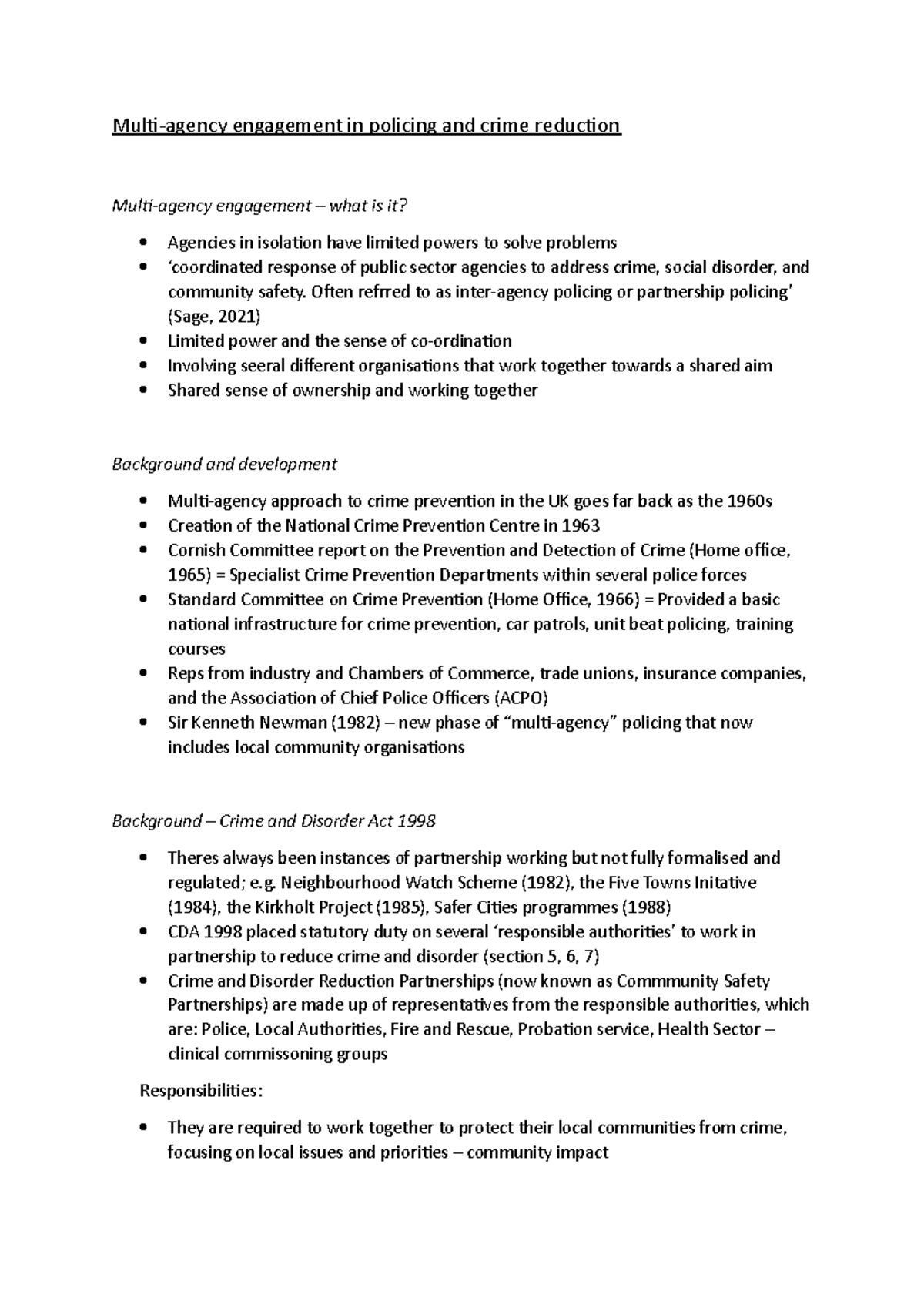L.11 Multi agency engagement in policing and crime reduction - Multi ...